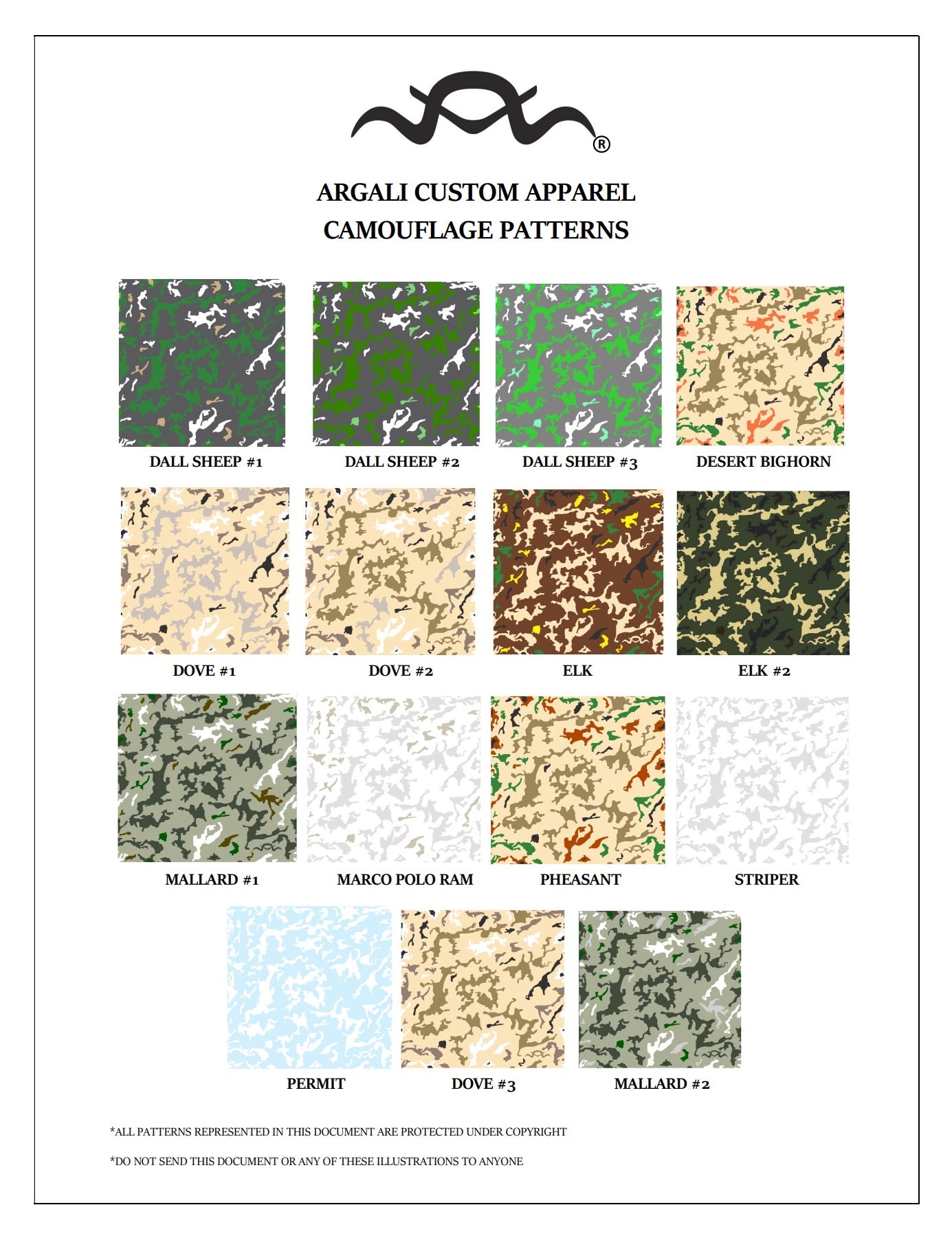 ARTWORK & CAMOUFLAGE – Argali Custom Apparel, LLC